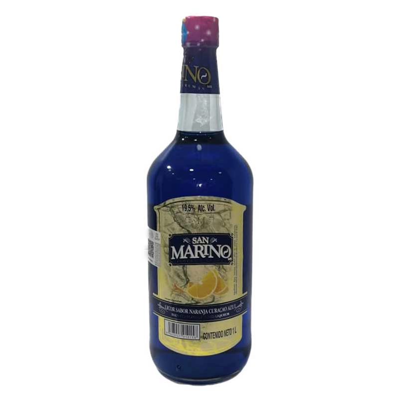 Licor San Marino Curacao Azul 1000 ml.